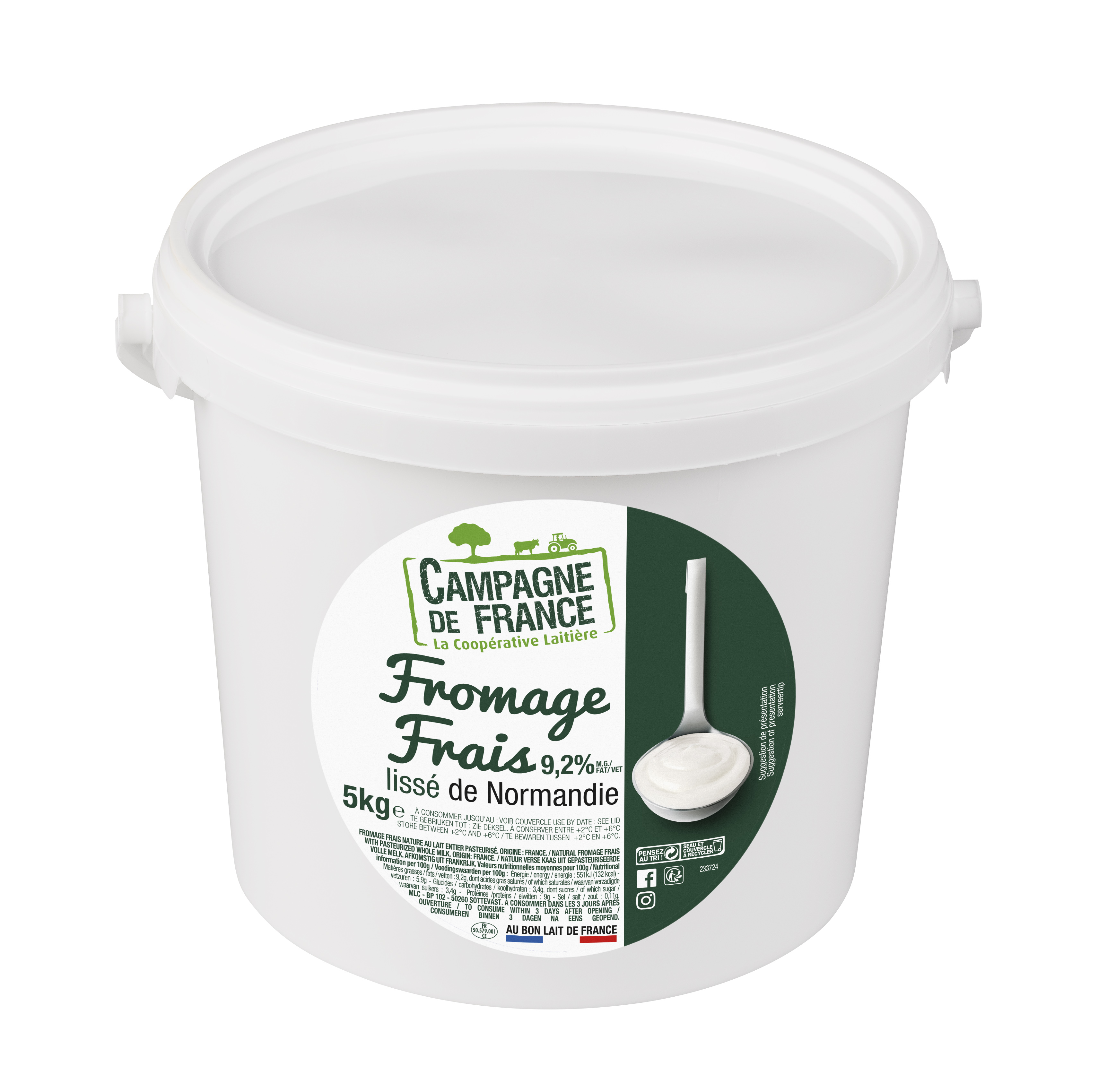 Fromage frais lissé 9,2%MG CAMPAGNE DE FRANCE | Campagne de France