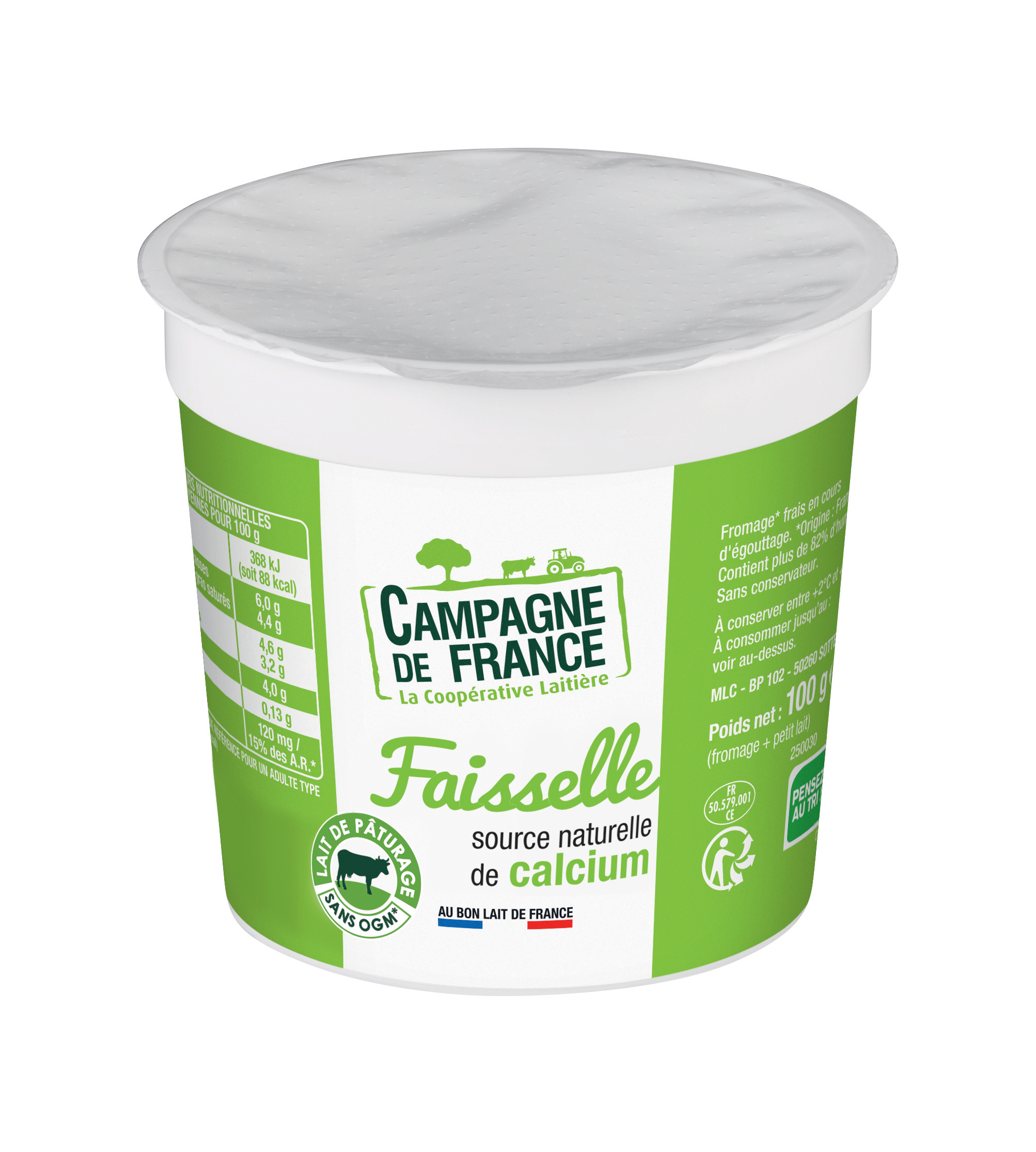 Faisselle 6%MG CAMPAGNE DE FRANCE | Campagne de France